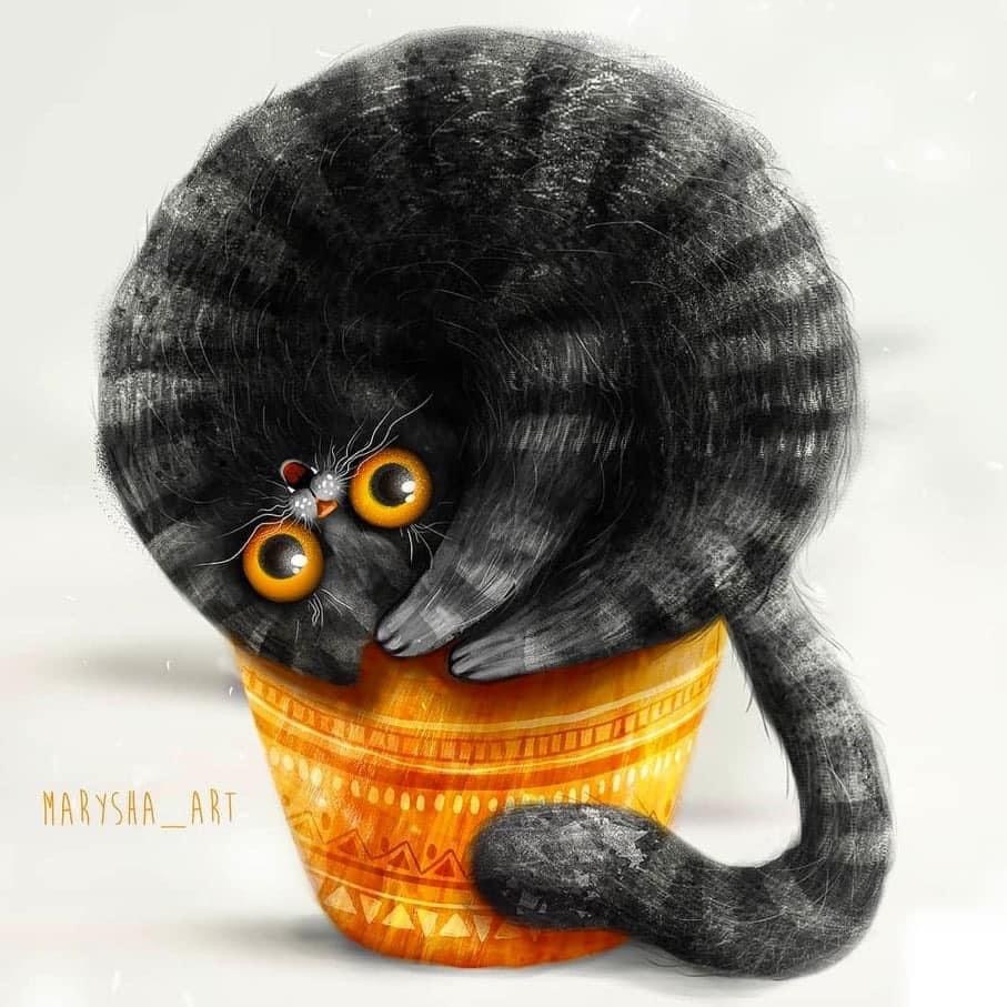 Художник Марианна Пащук Посмотрите каких чудесных котиков она рисует ПРИКОСНОВЕНИЕ ДУШИ