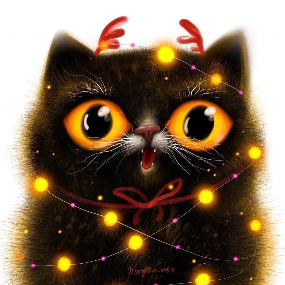 Художник Марианна Пащук Посмотрите каких чудесных котиков она рисует ПРИКОСНОВЕНИЕ ДУШИ