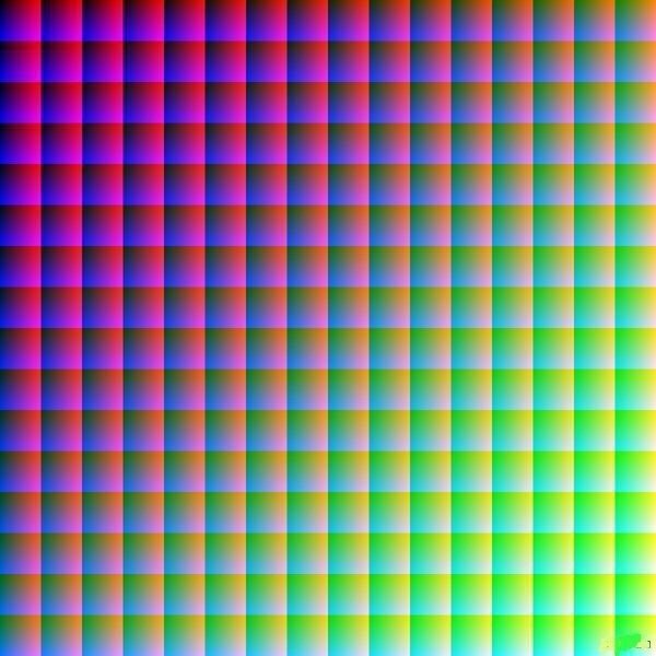 Это изображение содержит все 16 777 216 цветов RGB. Это больше, чем ...