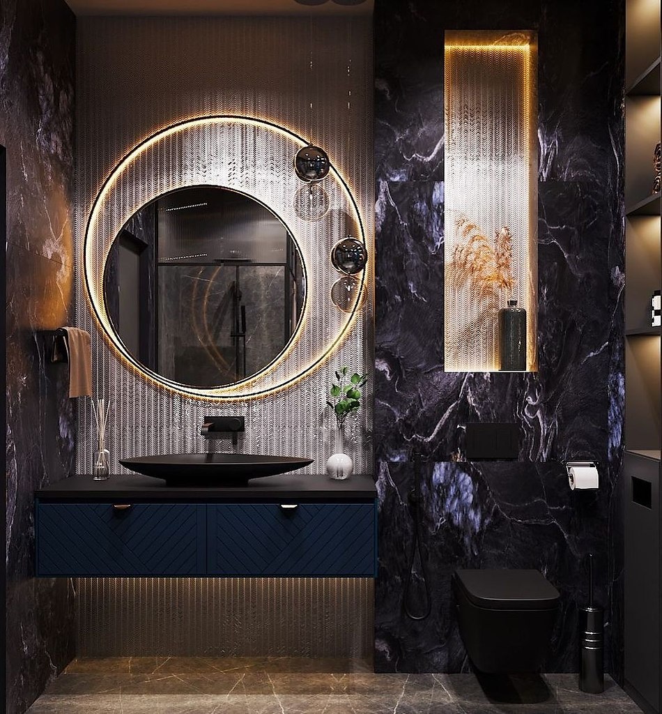 Стильный дизайн санузла в темной цветовой гамме | Идеи дизайна интерьера | Фотострана | Пост ...